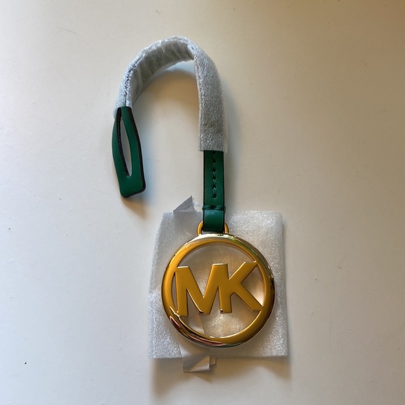 Michael Kors | Accessories | Michael Kors Green With Gold Logo Purse ...